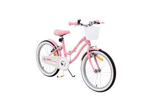 4056551179968 - Actionbikes Kinderfahrrad Starlight 20 Zoll Rosa Fahrradständer Korb Klingel Kettenschutz (Classic)