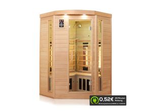 4251575100268 - Infrarotkabine Infrarotsauna lakefield 3 inkl Vollspektrumstrahler für 2-3 Personen - LED-Farblicht - Wärmekabine mit Radio Bluetooth 120 cm x 120