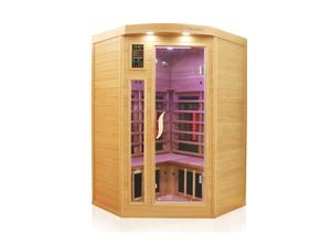 4251575100299 - Infrarotkabine Infrarotsauna lakefield pro Zeder inkl Vollspektrumstrahler für 1-2 Personen - LED-Farblicht - Wärmekabine mit Radio Bluetooth 120