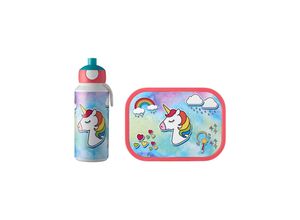 8711269957234 - Pausenset Campus Unicorn Trinkflasche Pop-up 400 ml und Brotdose 750 ml 2-tlg bunt