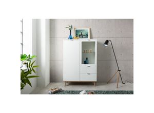 4251105958420 - Highboard Bjarne Weiß   Sonoma-Eiche