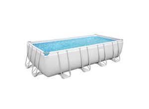 6942138987249 - Power Steel Frame Pool Komplett-Set eckig mit Filterpumpe Sicherheitsleiter & Abdeckplane 488 x 244 x 122 cm