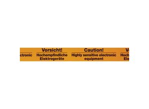 4251924717383 - Signal-Warnband Aufdruck Vorsicht! Hochempfindliche Elektrogeräte VE 3 Stk orange ab 20 VE