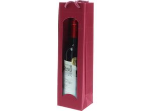 8057717930955 - Geschenktragetasche offene Welle mit Fenster für 1 Flasche bordeaux ab 100 Stk