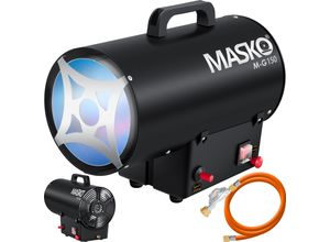 4260729112255 - MASKO® Gasheizgebläse Gasheizer Heizkanone Gasheizstrahler Bauheizer Gas Heizgerät heizstrahler Heißluftgenerator inkl Gasschlauch & Druckminderer Heizgebläse für handelsübliche Gasflaschen