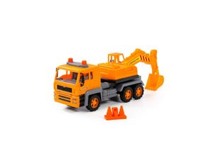 4810344088963 - Spielzeug LKW Bagger 88963 Pylonen Schwungantrieb bewegliche Schaufel orange