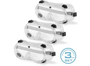 4260746546514 - Stahlwerk - Schutzbrille Korbbrille Überbrille mit flexiblem Halteband 3er Set