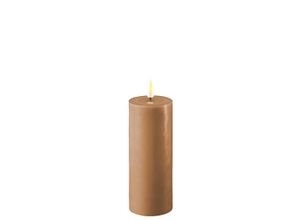 0745110234128 - Deluxe Homeart LED Stumpenkerze Real Flame karamell Ø5 x H125cm karamell