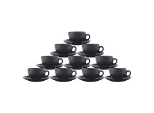 4262418970474 - Kaffeetassen mit Untertassen Caviar Black 250 ml 10er Set