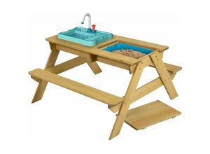 5021854106170 - Holz Spieltisch & Matschtisch Murmeltier inkl Waschbecken und Sandkasten Natur 89x94x81 cm - Tp Toys