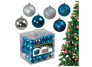 4260634976713 - Weihnachtskugeln 120 Stk aqua silber