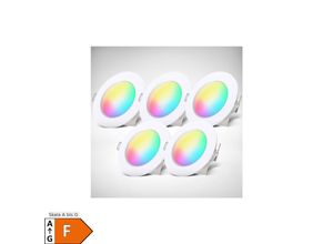 4057722010011 - Bklicht - led rgbw Einbauspots Badezimmer Einbaustrahler dimmbar Fernbedienung 5x set IP44