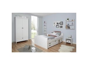 4251105959243 - TiCAA Doppelbett Leni 140x200 mit 4er Funktionsschubkasten