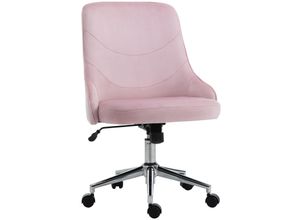 4251774977425 - Bürostuhl mit Wippfunktion rosa 57 x 61 x 86-96 cm (BxTxH) Büromöbel Schreibtischstühl Bürostuhl Drehstuhl