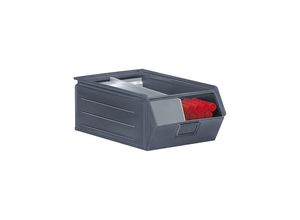 8697837505482 - Sichtlagerkasten aus Stahlblech LxBxH 515 x 310 x 200 mm mit Tragstab basaltgrau ab 10 Stk kaiserkraft