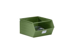 8697837505598 - Sichtlagerkasten aus Stahlblech LxBxH 544 x 460 x 300 mm mit Tragstab resedagrün ab 10 Stk kaiserkraft