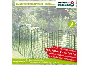 4059306000050 - Powertec Garden Teichzaun Oberbogen 11-teiliger - Dunkelgrün