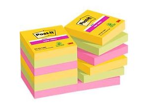 4064035065744 - POST-IT Haftnotizen Super Sticky Notes Carnival 622-6SS-CARN 48 x 48 mm wiederablösbar cellophanfrei verpackt farbig 12 x 90 Blatt