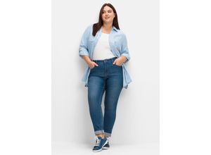 4063137022570 - Große Größen Schmale Jeans mit Kontrastnähten blue Denim Gr88