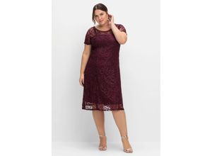 4063137032678 - Große Größen Cocktailkleid mit Zierborten aubergine Gr48