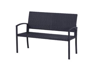 4250871249053 - Polyrattan Gartenbank schwarz 122 x 60 x 87 cm (LxBxH) Parkbank Sitzbank 2-Sitzer Gartenmöbel Rattanmöbel