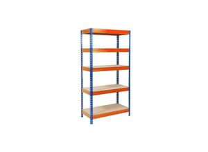 4251041633276 - karatcommercial Schwerlastregal Grizzly Blau-Orange Höhe 220 cm Breite 90 cm