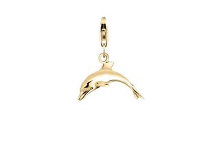 Image of Nenalina Charm Anhänger Delfin Maritim Kettenanhänger 925 Silber (Farbe: Gold)