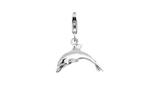 Image of Nenalina Charm Anhänger Delfin Maritim Kettenanhänger 925 Silber (Farbe: Silber)