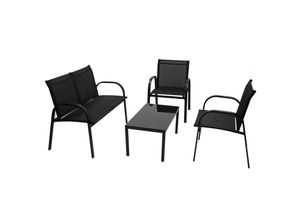 4050747213184 - Lounge Set ARONA 4-teilig Metall + Kunstgewebe schwarz