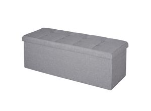 4251774967327 - Sitzbank mit Stauraum grau 110 x 38 x 38 cm (BxTxH) Polsterbank Aufbewahrungsbank Sitztruhe Truhenbank