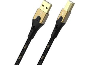 4003635095409 - USB-Kabel usb 20 usb-a Stecker usb-b Stecker 050 m Schwarz Gold D1C9540 - Oehlbach