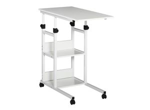 4251774927086 - Beistelltisch mit 4 Rollen und 2 Bremsen 80L x 40B x 82H cm Nachtschrank Beistelltisch Nachttisch Beistellschrank Betttisch