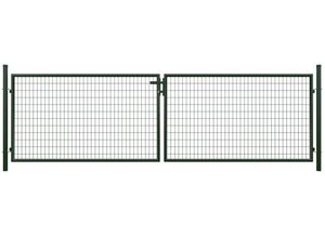 4024785444794 - TETZNER & JENTZSCH - Metall Doppeltor B4000 x H1200 mm inkl Pfosten + Beschlägen RAL7016 anthrazit