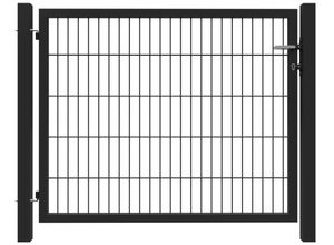 4024785443438 - TETZNER & JENTZSCH - BASIC Metall Einzeltor RAL 7016 ANTHRAZIT 1250 x 1400 mm inkl Pfosten + Beschl