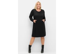 4063137011062 - Große Größen Shirtkleid in schwerer Qualität mit Raffung hinten schwarz Gr54