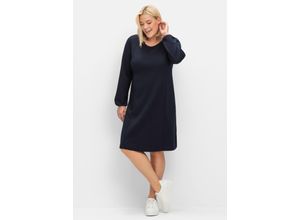 4063137011109 - Große Größen Shirtkleid in schwerer Qualität mit Raffung hinten tiefblau Gr42