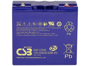 4260030442980 - Evh 12240 EVH12240 Bleiakku 12 v 24 Ah Blei-Vlies (agm) (b x h x t) 181 x 170 x 170 mm m - Csb Battery