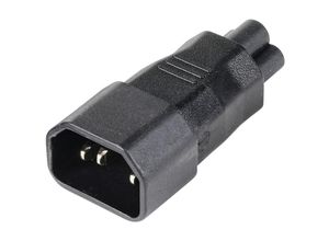 4064161233741 - Tru Components - Netz-Adapter Kaltgeräte-Stecker C14 - Kleeblatt-Buchse C5 Gesamtpolzahl 3 1 St