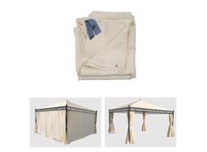 4057651542096 - 4er-Set Seitenwand für Pergola Calpe Ersatzseitenwand Pavillon 4x4m Polyester ~ creme