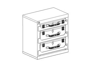 4061753008497 - eurokraft pro Turm für Sortimentskoffer aus Stahlblech HxBxT 434 x 416 x 256 mm für Kofferhöhen 66 und 133 mm