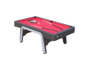 8720365063046 - Arch Pro Billardtisch 7ft in Schwarz   Rot Höhenverstellbarer Pooltisch inkl Zubehör Tischbillard für Kinder und Erwachsene Indoor Pool   Billard