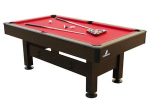 8717973930556 - - Topaz Billardtisch 6ft in Braun   Rot Höhenverstellbarer Pooltisch inkl Zubehör Tischbillard für Kinder und Erwachsene Indoor Pool  