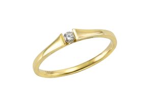 4006046343831 - Fingerring 585 Gold Brillant 008ct Fingerringe Gr 052 (166) 008 ct SI = kleine Einschlüsse Gold gelb (gelb weiß) Damen Fingerringe