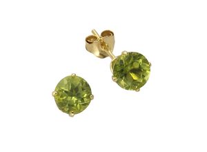 4006046211949 - Paar Ohrstecker FASCINATION BY ELLEN K 333 Gold mit echten Peridot-Steinen 5mm Ohrringe Gr ONE-SIZE Gold gelb (gelb grün) Damen Ohrstecker