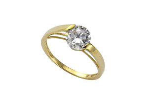 4006046191425 - Fingerring FASCINATION BY ELLEN K Gold 333 mit Zirkonia weiß 8mm Fingerringe Gr 016 (505) Gold gelb (gelb weiß) Damen Fingerringe