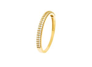 4006046345781 - Fingerring FASCINATION BY ELLEN K Gold 375 Zirkonia weiß Fingerringe Gr 052 (166) Gold gelb (gelb weiß) Damen Fingerringe