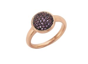 4006046258104 - Fingerring 925 Silber rosé vergoldet Amethyst Fingerringe Gr 054 (172) Silber 925 (Sterlingsilber) rot (rot lila) Damen Fingerringe