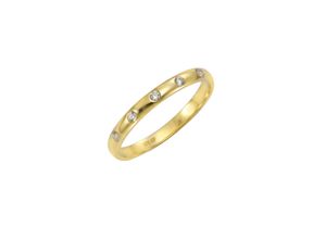 4006046304931 - Fingerring FASCINATION BY ELLEN K 375 Gold mit 5x Zirkonia weiß Fingerringe Gr 052 (166) Gold gelb (gelb weiß) Damen Fingerringe Handschmuck (Ringe)