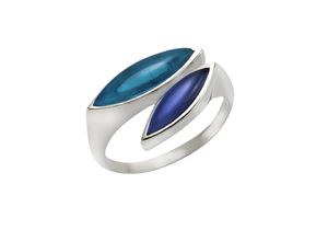 4006046259538 - Fingerring 925 - Sterling Silber Quarz blau (beh) Fingerringe Gr 056 (178) Silber 925 (Sterlingsilber) weiß (weiß blau) Damen Fingerringe