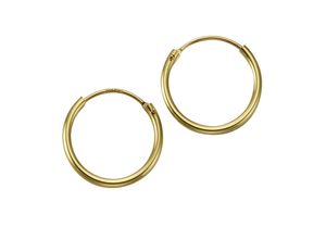 4006046132671 - Paar Creolen FASCINATION BY ELLEN K Gold 585 15mm Durchmesser Ohrringe Gr ONE-SIZE Gold gelb Damen Creolen